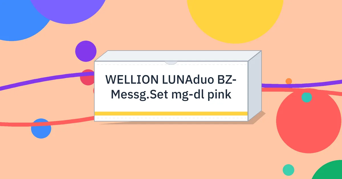 Symbolbild: Packung mit der Aufschrift WELLION LUNAduo BZ-Messg.Set mg-dl pink (PZN 00859805) – Verfügbarkeit und Bezug in Apotheken in Frankfurt am Main