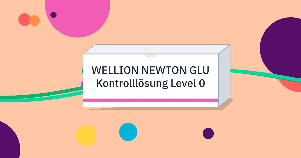 Symbolbild: Packung mit der Aufschrift WELLION NEWTON GLU Kontrolllösung Level 0 (PZN 16751895) – Verfügbarkeit und Bezug in Apotheken in Frankfurt am Main