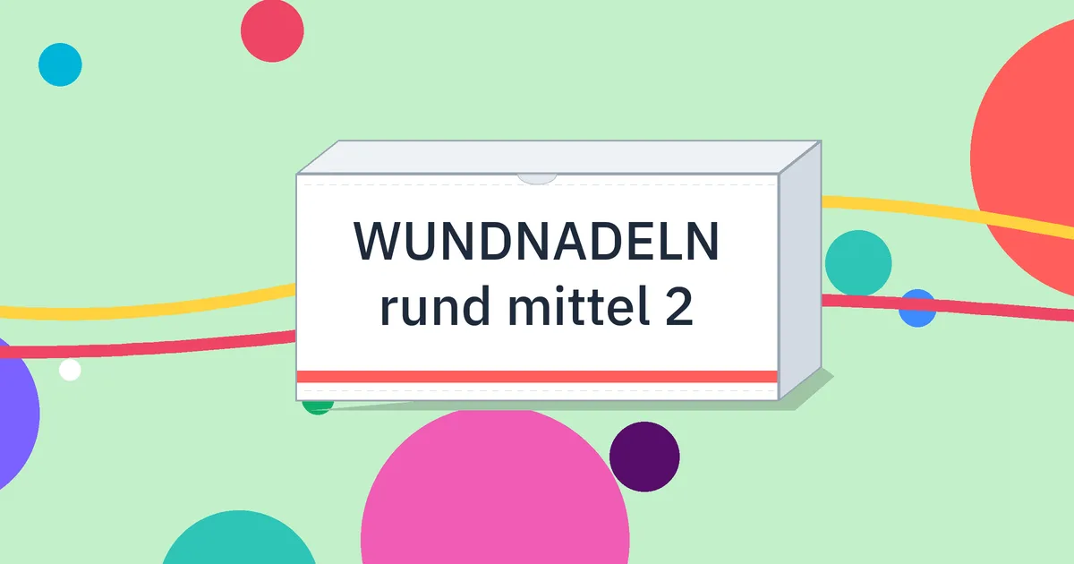 Symbolbild: Packung mit der Aufschrift WUNDNADELN rund mittel 2 (PZN 02009838) – Verfügbarkeit und Bezug in Apotheken in Frankfurt am Main