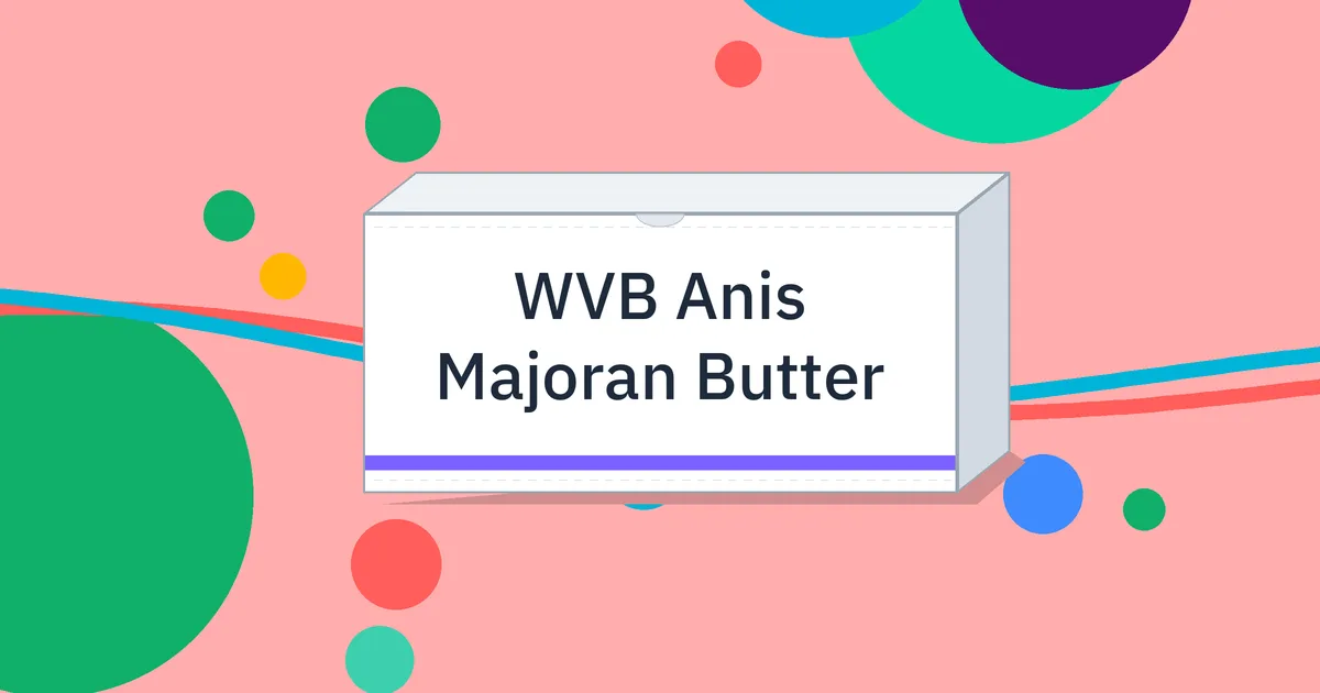Symbolbild: Packung mit der Aufschrift WVB Anis Majoran Butter (PZN 16146042) – Verfügbarkeit und Bezug in Apotheken in Frankfurt am Main