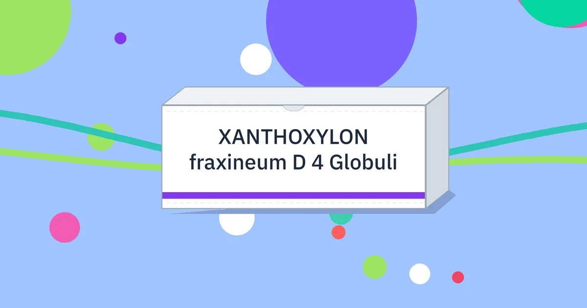 Symbolbild: Packung mit der Aufschrift XANTHOXYLON fraxineum D 4 Globuli (PZN 16694683) – Verfügbarkeit und Bezug in Apotheken in Frankfurt am Main