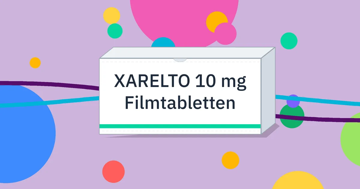 Symbolbild: Packung mit der Aufschrift XARELTO 10 mg Filmtabletten (PZN 19905560) – Verfügbarkeit und Bezug in Apotheken in Frankfurt am Main