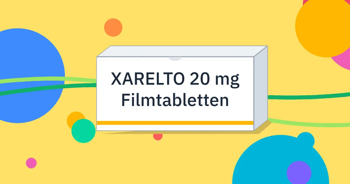 Symbolbild: Packung mit der Aufschrift XARELTO 20 mg Filmtabletten (PZN 08461456) – Verfügbarkeit und Bezug in Apotheken in Frankfurt am Main