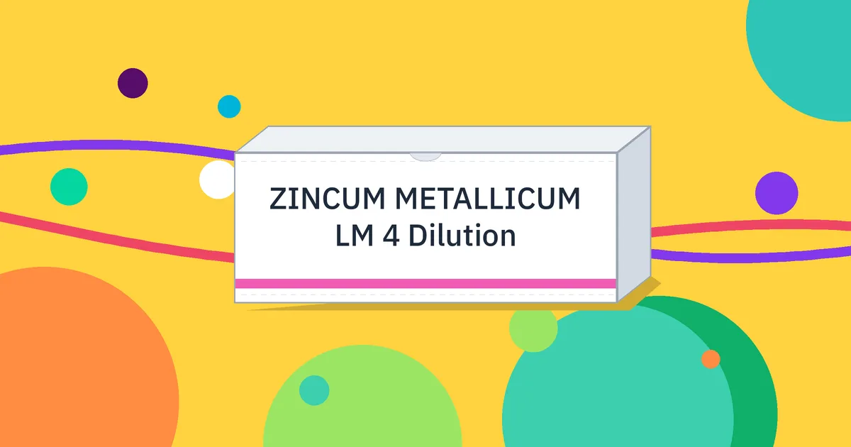 Symbolbild: Packung mit der Aufschrift ZINCUM METALLICUM LM 4 Dilution (PZN 13294658) – Verfügbarkeit und Bezug in Apotheken in Frankfurt am Main