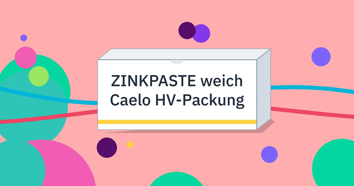 Symbolbild: Packung mit der Aufschrift ZINKPASTE weich Caelo HV-Packung (PZN 09234490) – Verfügbarkeit und Bezug in Apotheken in Frankfurt am Main