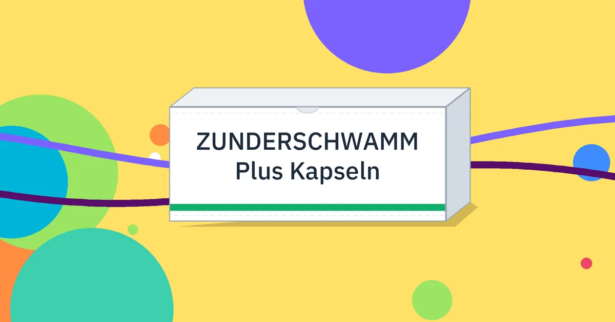 Symbolbild: Packung mit der Aufschrift ZUNDERSCHWAMM Plus Kapseln (PZN 13581694) – Verfügbarkeit und Bezug in Apotheken in Frankfurt am Main