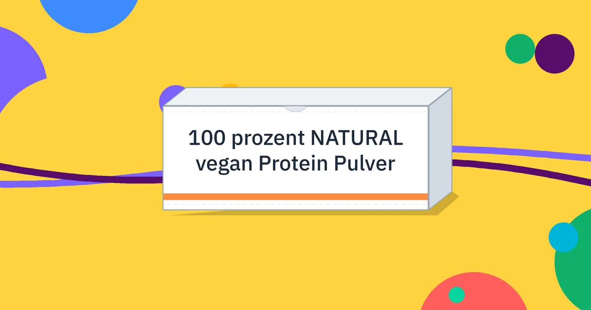 Symbolbild: Packung mit der Aufschrift 100 prozent NATURAL vegan Protein Pulver (PZN 10218645) – Verfügbarkeit und Bezug in Apotheken in Frankfurt am Main