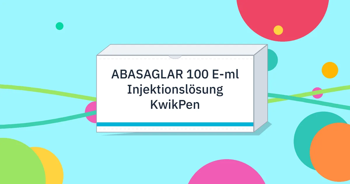 Symbolbild: Packung mit der Aufschrift ABASAGLAR 100 E-ml Injektionslösung KwikPen (PZN 11690893) – Verfügbarkeit und Bezug in Apotheken in Frankfurt am Main
