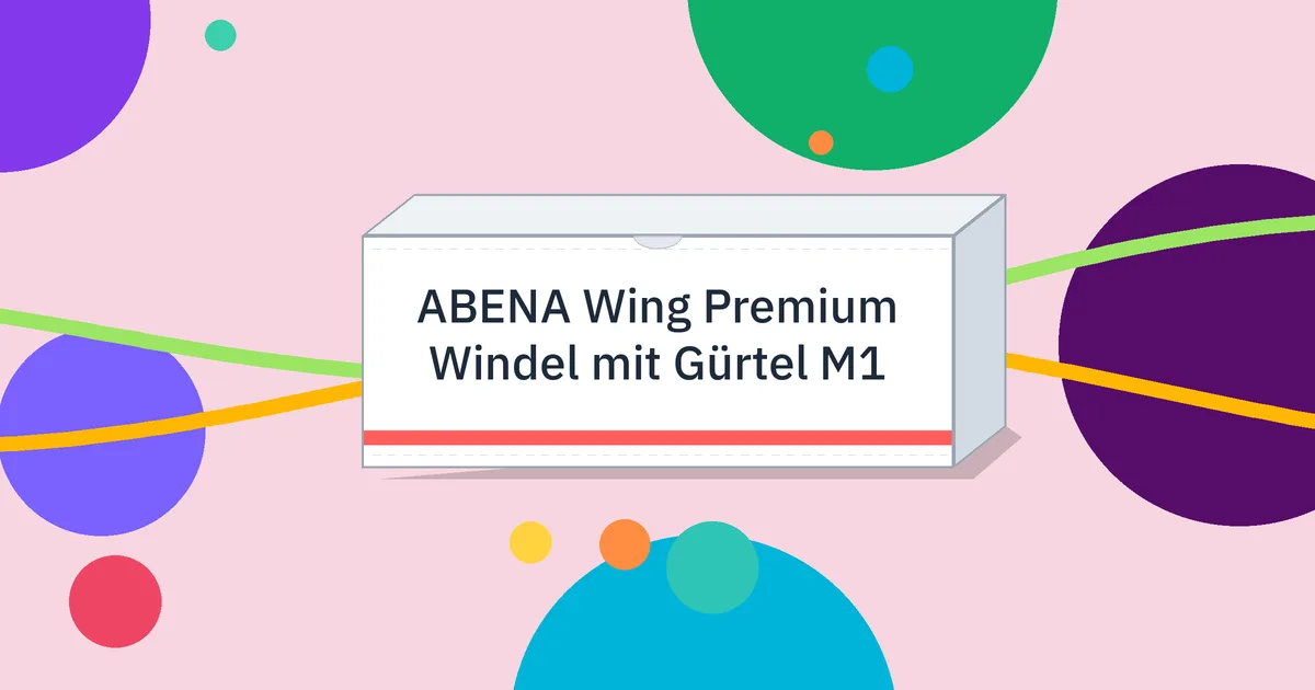 Symbolbild: Packung mit der Aufschrift ABENA Wing Premium Windel mit Gürtel M1 (PZN 17468776) – Verfügbarkeit und Bezug in Apotheken in Frankfurt am Main