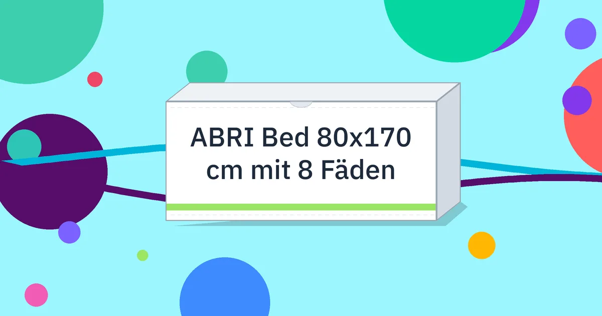 Symbolbild: Packung mit der Aufschrift ABRI Bed 80x170 cm mit 8 Fäden (PZN 09202018) – Verfügbarkeit und Bezug in Apotheken in Frankfurt am Main