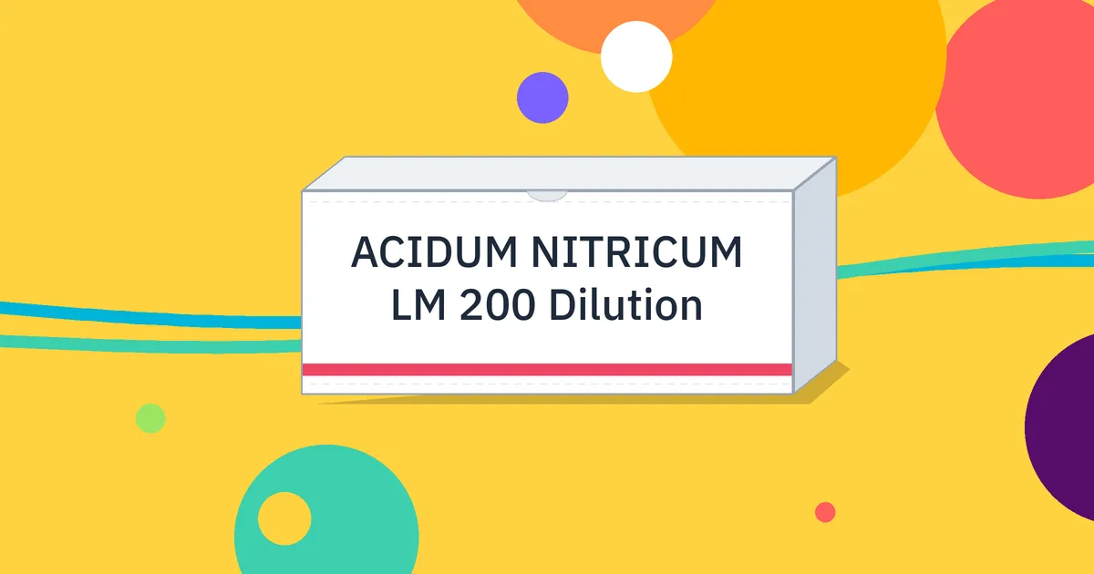 Symbolbild: Packung mit der Aufschrift ACIDUM NITRICUM LM 200 Dilution (PZN 07538694) – Verfügbarkeit und Bezug in Apotheken in Frankfurt am Main