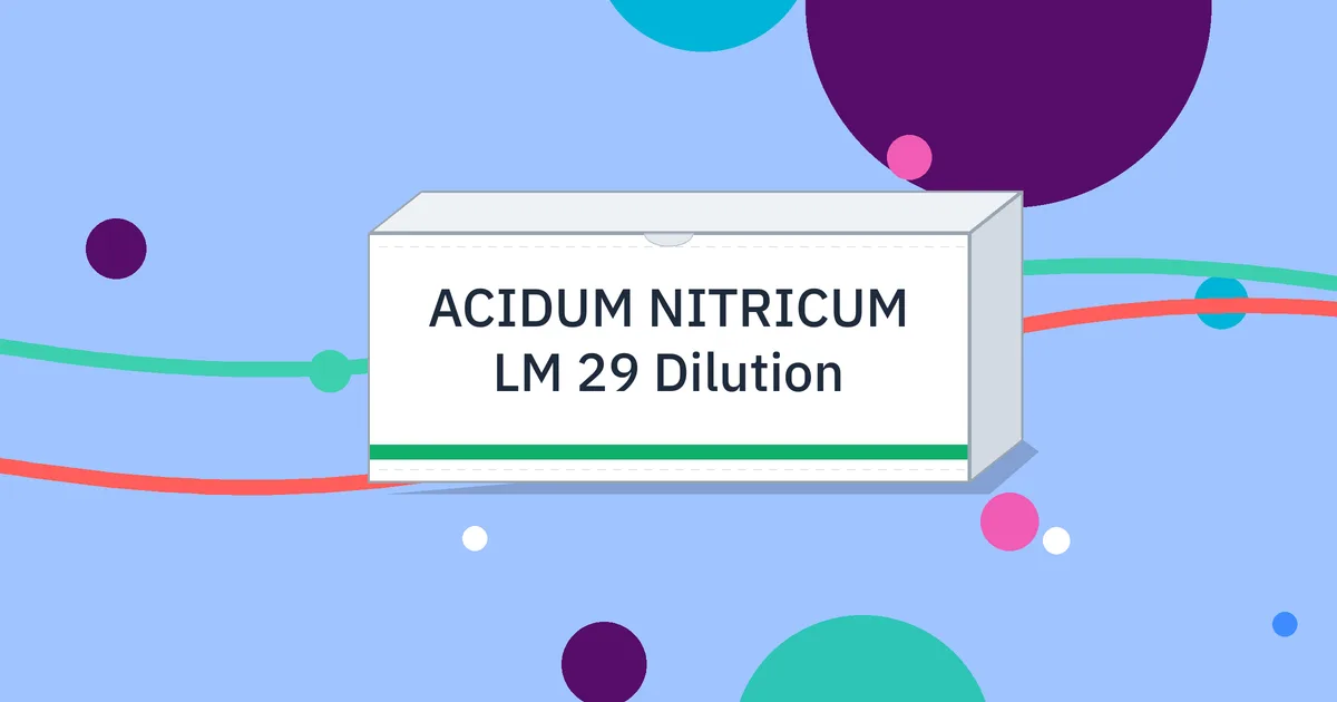 Symbolbild: Packung mit der Aufschrift ACIDUM NITRICUM LM 29 Dilution (PZN 12752975) – Verfügbarkeit und Bezug in Apotheken in Frankfurt am Main