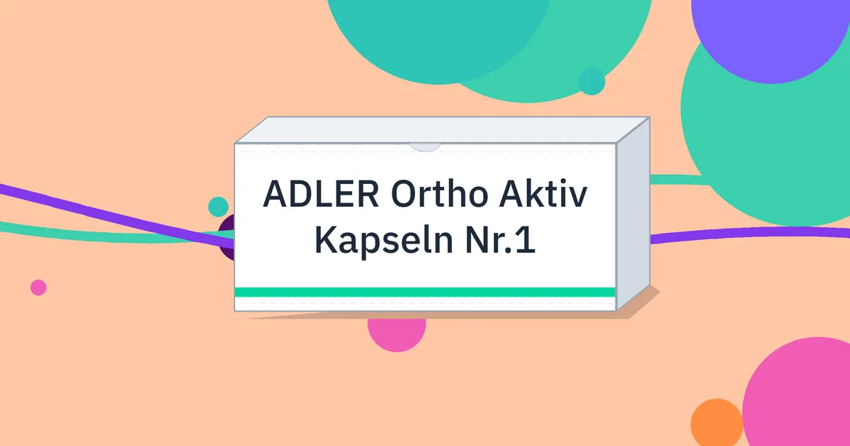 Symbolbild: Packung mit der Aufschrift ADLER Ortho Aktiv Kapseln Nr.1 (PZN 06121785) – Verfügbarkeit und Bezug in Apotheken in Frankfurt am Main