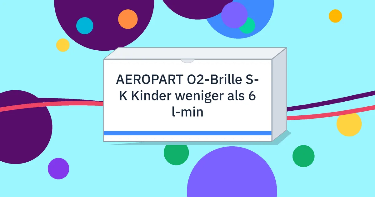 Symbolbild: Packung mit der Aufschrift AEROPART O2-Brille S-K Kinder weniger als 6 l-min (PZN 01075572) – Verfügbarkeit und Bezug in Apotheken in Frankfurt am Main