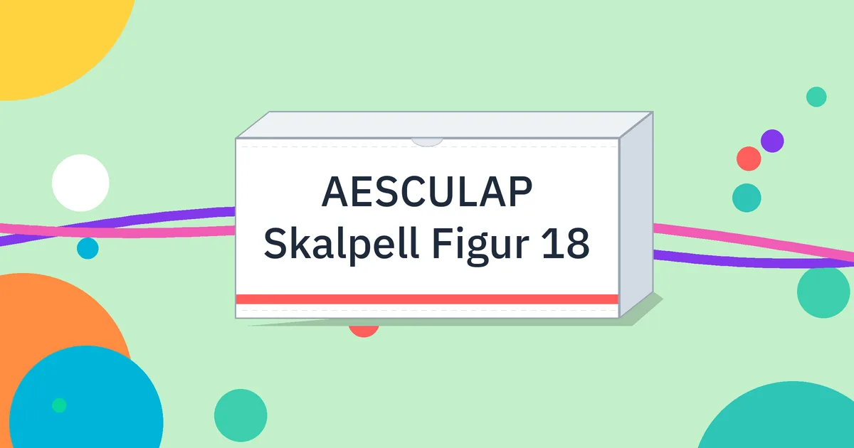 Symbolbild: Packung mit der Aufschrift AESCULAP Skalpell Figur 18 (PZN 11514162) – Verfügbarkeit und Bezug in Apotheken in Frankfurt am Main