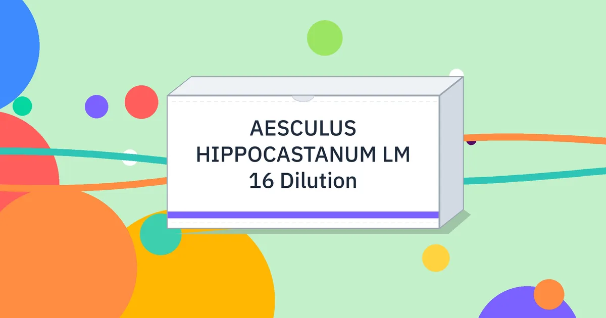 Symbolbild: Packung mit der Aufschrift AESCULUS HIPPOCASTANUM LM 16 Dilution (PZN 12755436) – Verfügbarkeit und Bezug in Apotheken in Frankfurt am Main