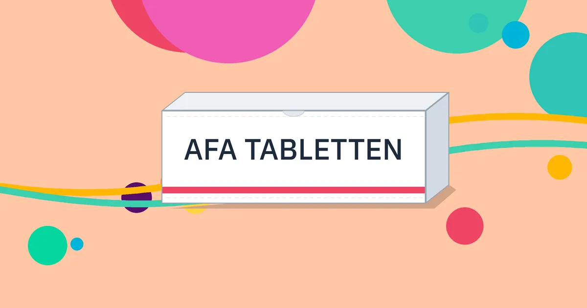 Symbolbild: Packung mit der Aufschrift AFA TABLETTEN (PZN 00987041) – Verfügbarkeit und Bezug in Apotheken in Frankfurt am Main