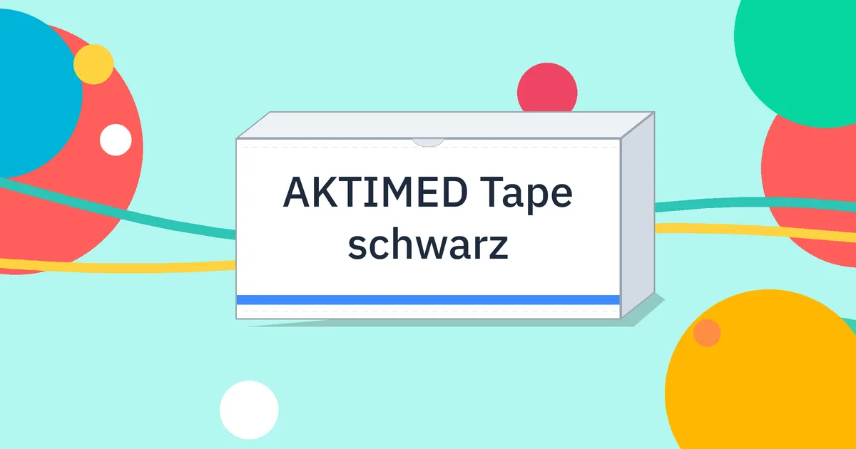 Symbolbild: Packung mit der Aufschrift AKTIMED Tape schwarz (PZN 05030135) – Verfügbarkeit und Bezug in Apotheken in Frankfurt am Main