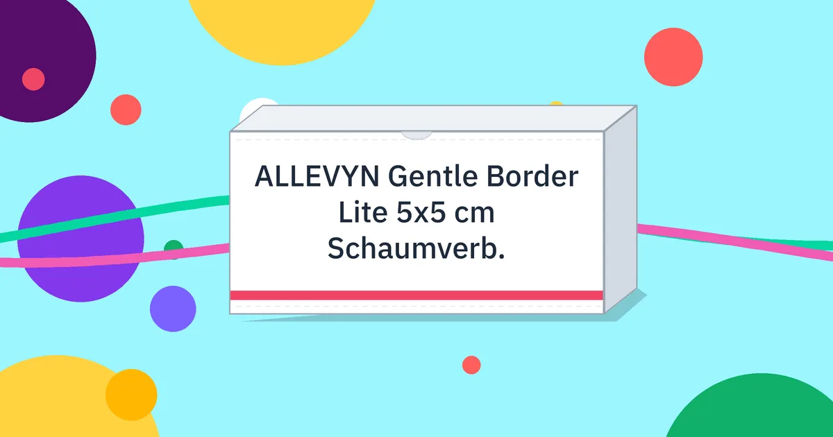 Symbolbild: Packung mit der Aufschrift ALLEVYN Gentle Border Lite 5x5 cm Schaumverb. (PZN 11137564) – Verfügbarkeit und Bezug in Apotheken in Frankfurt am Main
