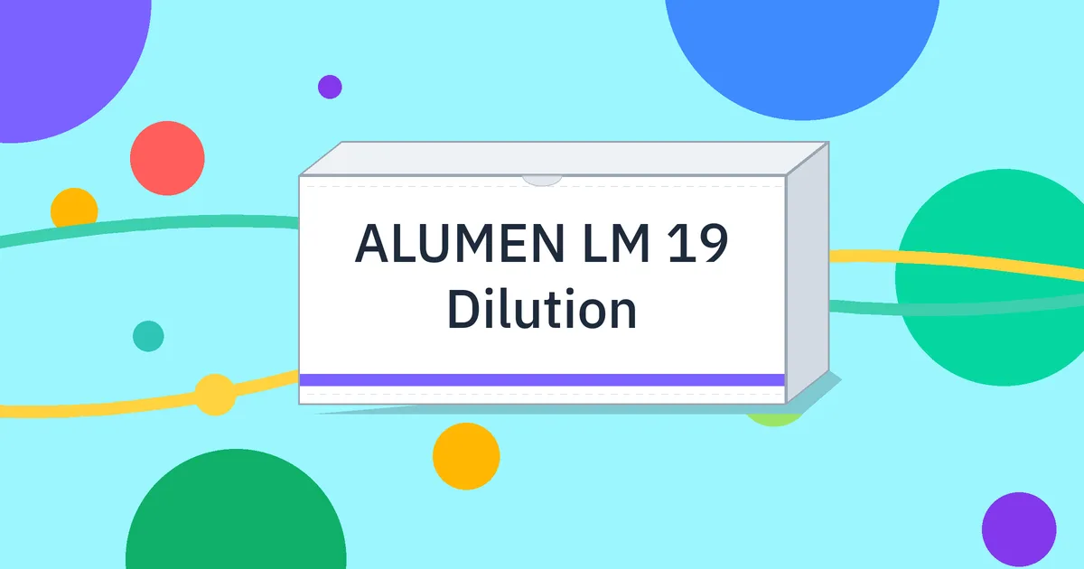Symbolbild: Packung mit der Aufschrift ALUMEN LM 19 Dilution (PZN 12758096) – Verfügbarkeit und Bezug in Apotheken in Frankfurt am Main