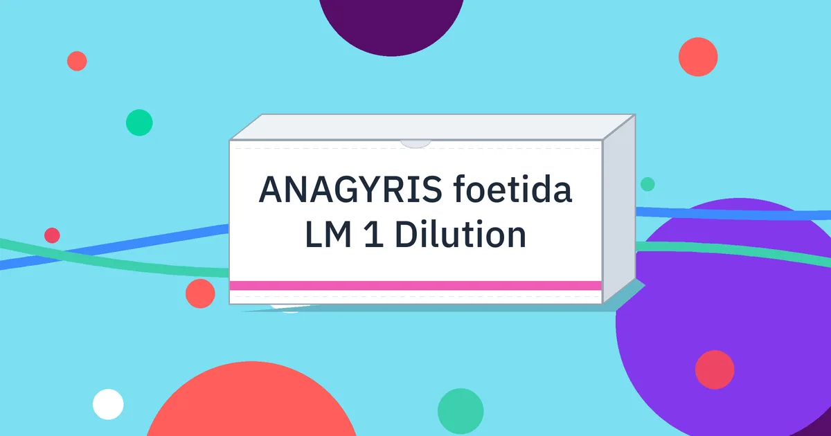 Symbolbild: Packung mit der Aufschrift ANAGYRIS foetida LM 1 Dilution (PZN 13328216) – Verfügbarkeit und Bezug in Apotheken in Frankfurt am Main