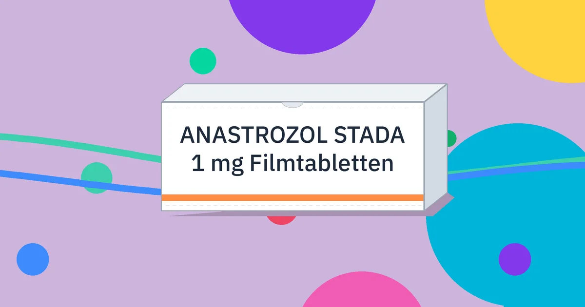 Symbolbild: Packung mit der Aufschrift ANASTROZOL STADA 1 mg Filmtabletten (PZN 06476459) – Verfügbarkeit und Bezug in Apotheken in Frankfurt am Main
