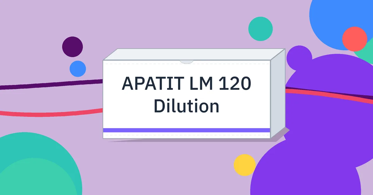 Symbolbild: Packung mit der Aufschrift APATIT LM 120 Dilution (PZN 13377918) – Verfügbarkeit und Bezug in Apotheken in Frankfurt am Main
