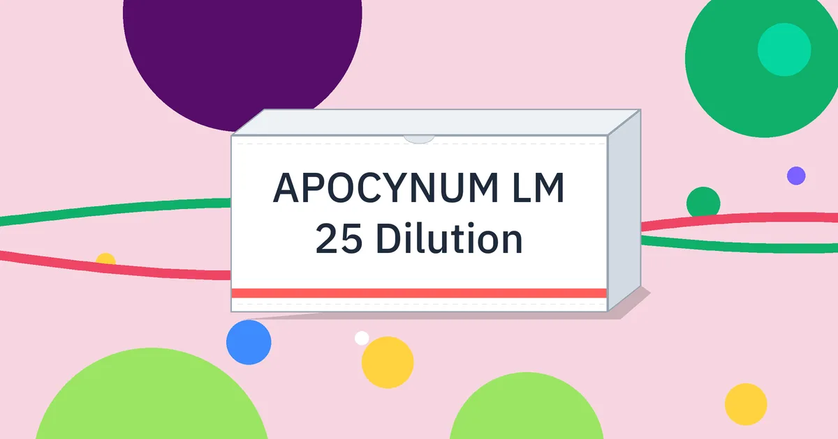 Symbolbild: Packung mit der Aufschrift APOCYNUM LM 25 Dilution (PZN 13379610) – Verfügbarkeit und Bezug in Apotheken in Frankfurt am Main