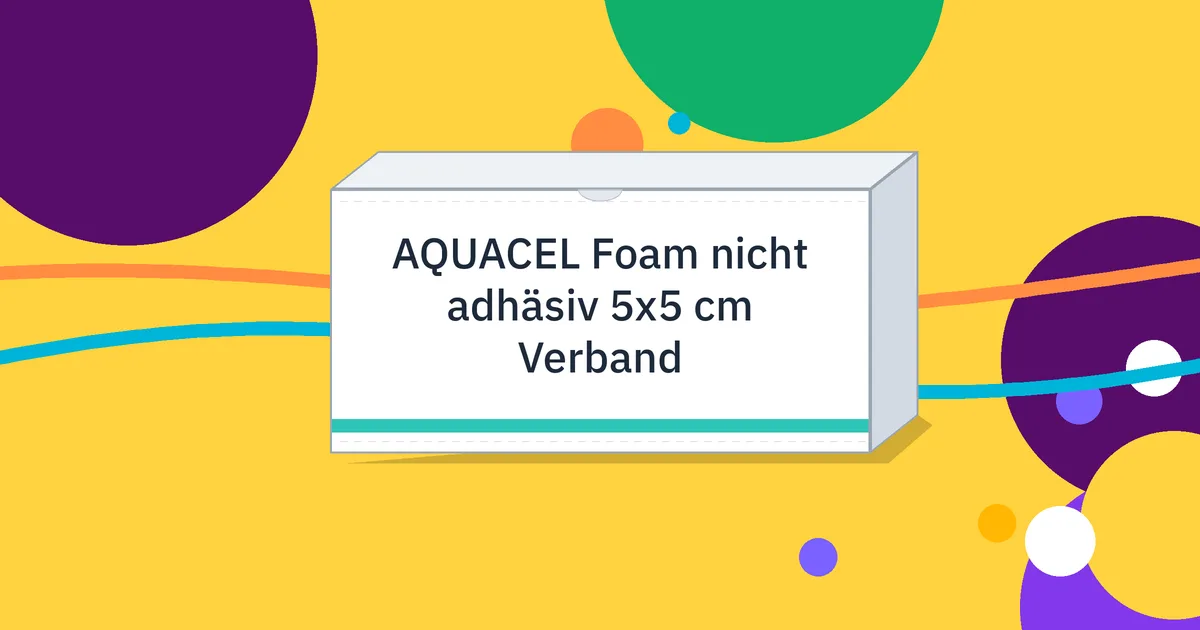 Symbolbild: Packung mit der Aufschrift AQUACEL Foam nicht adhäsiv 5x5 cm Verband (PZN 20893661) – Verfügbarkeit und Bezug in Apotheken in Frankfurt am Main