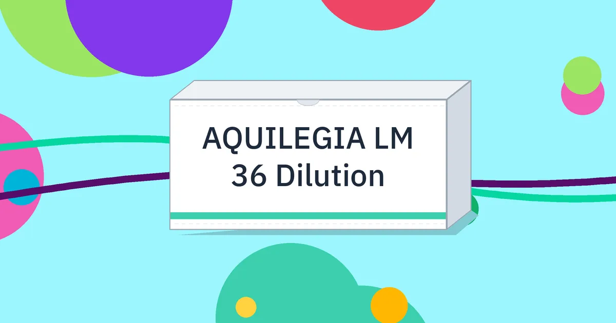 Symbolbild: Packung mit der Aufschrift AQUILEGIA LM 36 Dilution (PZN 13384232) – Verfügbarkeit und Bezug in Apotheken in Frankfurt am Main