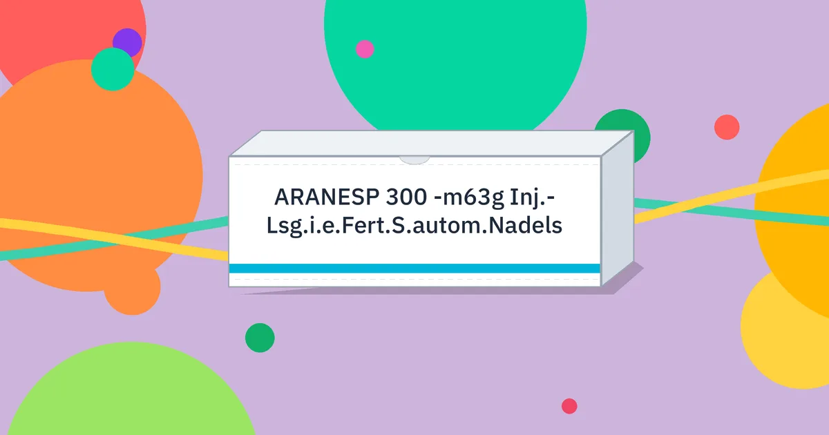 Symbolbild: Packung mit der Aufschrift ARANESP 300 -m63g Inj.-Lsg.i.e.Fert.S.autom.Nadels (PZN 07645993) – Verfügbarkeit und Bezug in Apotheken in Frankfurt am Main