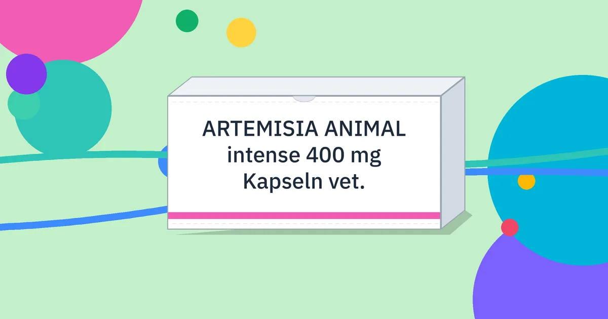 Symbolbild: Packung mit der Aufschrift ARTEMISIA ANIMAL intense 400 mg Kapseln vet. (PZN 18466615) – Verfügbarkeit und Bezug in Apotheken in Frankfurt am Main