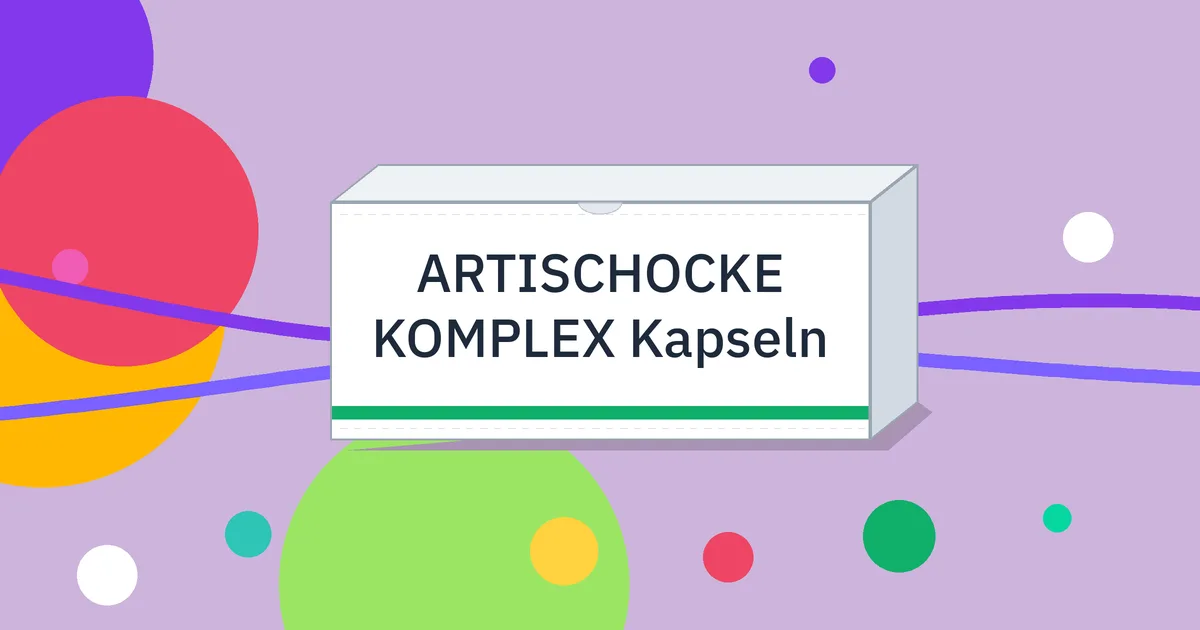 Symbolbild: Packung mit der Aufschrift ARTISCHOCKE KOMPLEX Kapseln (PZN 15871775) – Verfügbarkeit und Bezug in Apotheken in Frankfurt am Main