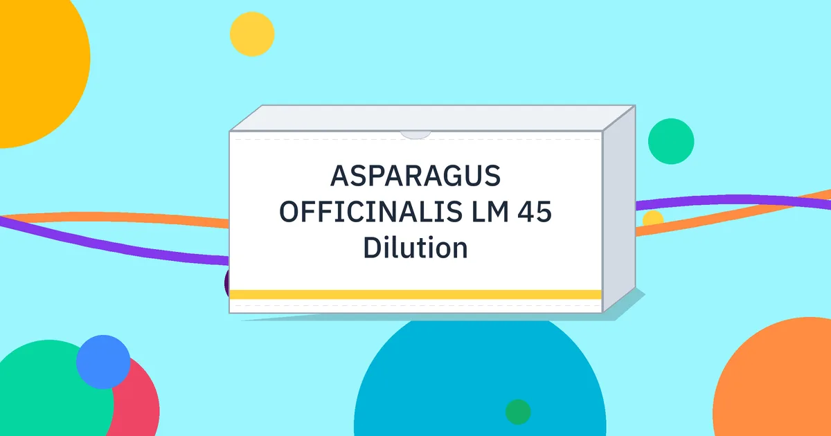 Symbolbild: Packung mit der Aufschrift ASPARAGUS OFFICINALIS LM 45 Dilution (PZN 13403320) – Verfügbarkeit und Bezug in Apotheken in Frankfurt am Main