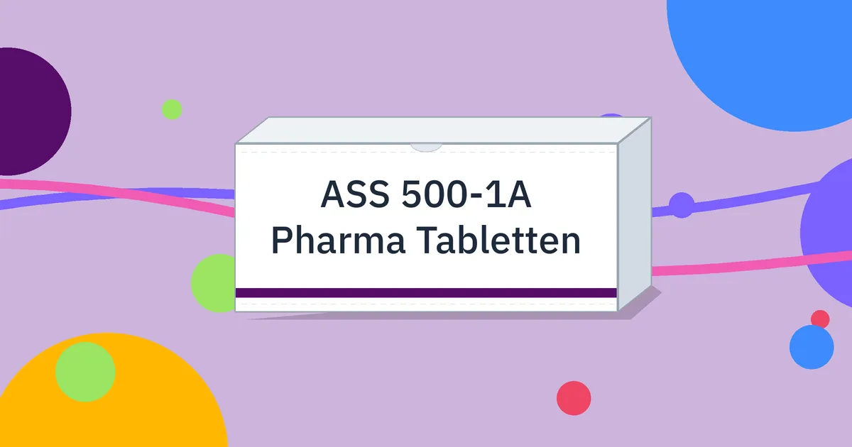 Symbolbild: Packung mit der Aufschrift ASS 500-1A Pharma Tabletten (PZN 08612429) – Verfügbarkeit und Bezug in Apotheken in Frankfurt am Main