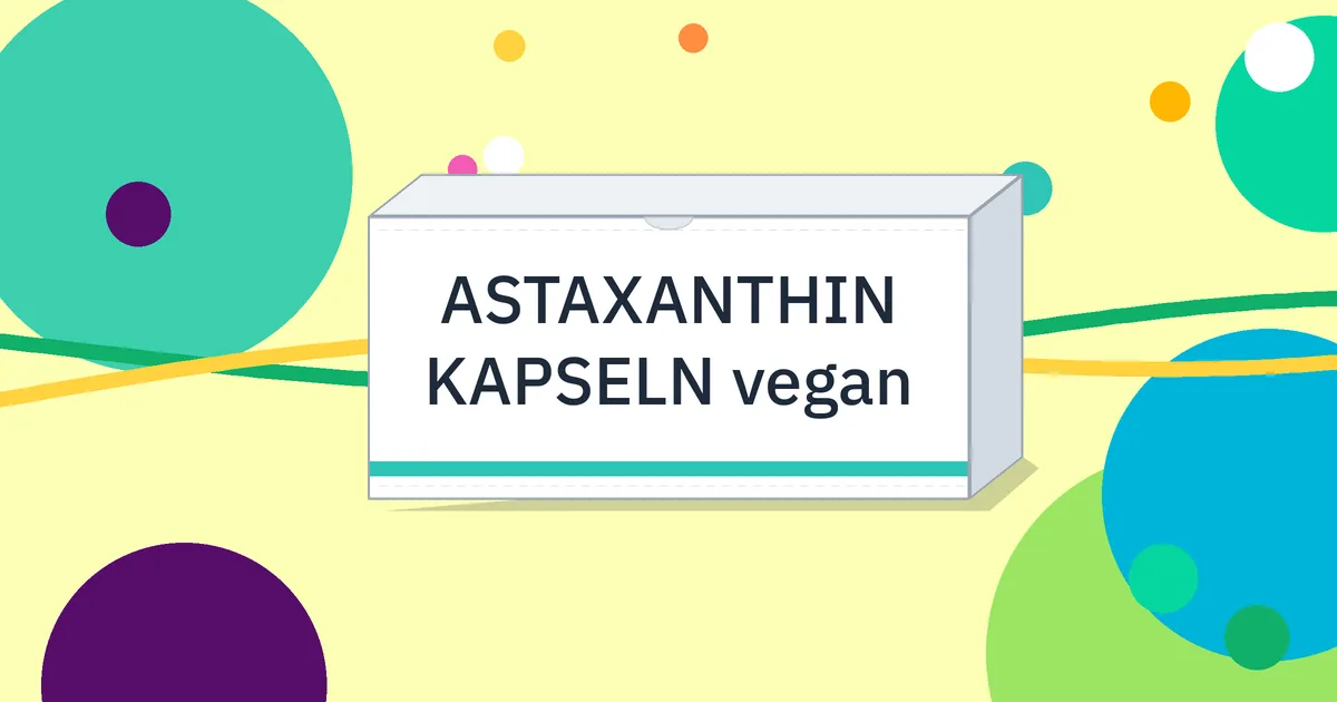 Symbolbild: Packung mit der Aufschrift ASTAXANTHIN KAPSELN vegan (PZN 16834256) – Verfügbarkeit und Bezug in Apotheken in Frankfurt am Main