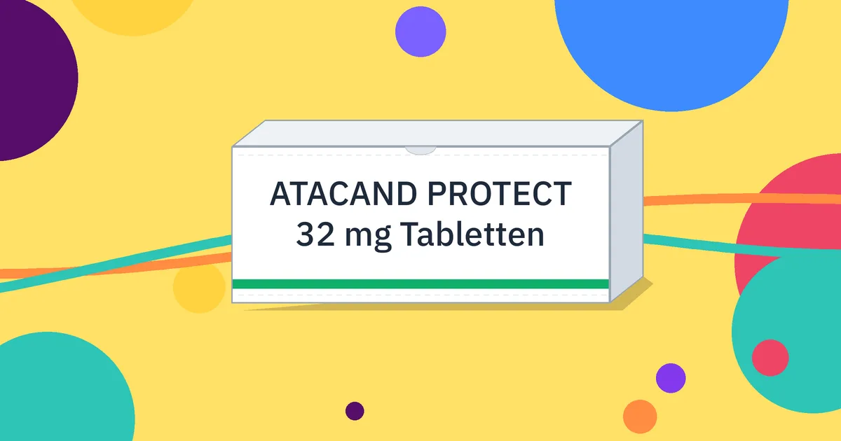 Symbolbild: Packung mit der Aufschrift ATACAND PROTECT 32 mg Tabletten (PZN 10002750) – Verfügbarkeit und Bezug in Apotheken in Frankfurt am Main