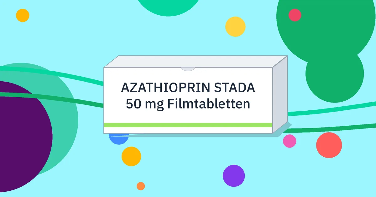 Symbolbild: Packung mit der Aufschrift AZATHIOPRIN STADA 50 mg Filmtabletten (PZN 01331288) – Verfügbarkeit und Bezug in Apotheken in Frankfurt am Main