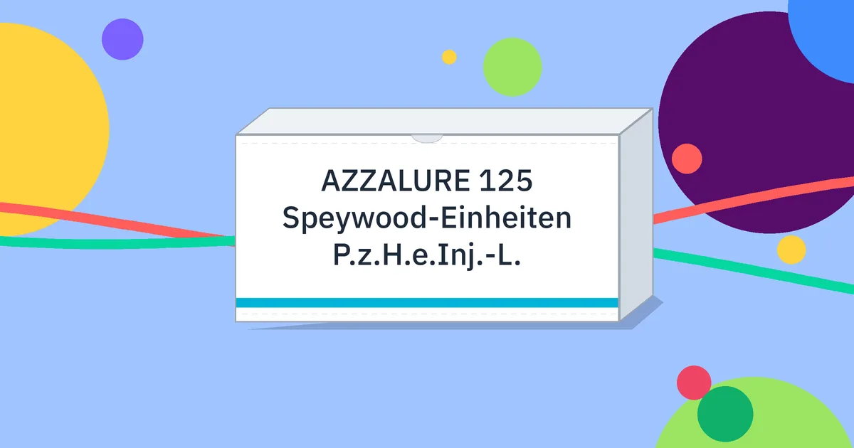 Symbolbild: Packung mit der Aufschrift AZZALURE 125 Speywood-Einheiten P.z.H.e.Inj.-L. (PZN 14351513) – Verfügbarkeit und Bezug in Apotheken in Frankfurt am Main