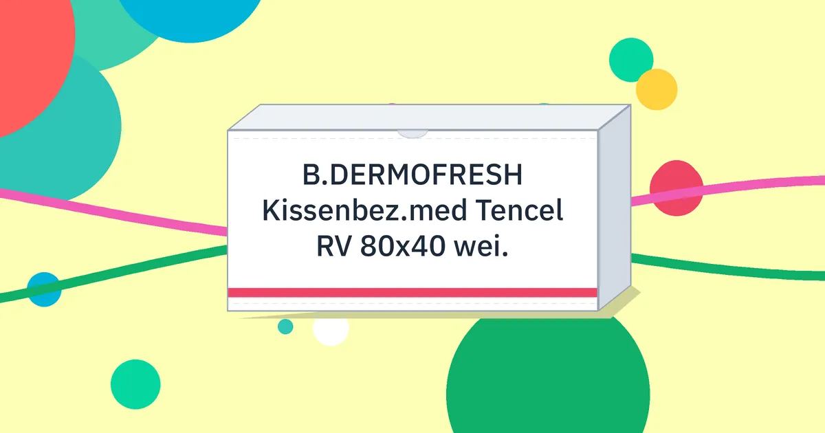 Symbolbild: Packung mit der Aufschrift B.DERMOFRESH Kissenbez.med Tencel RV 80x40 wei. (PZN 09244749) – Verfügbarkeit und Bezug in Apotheken in Frankfurt am Main