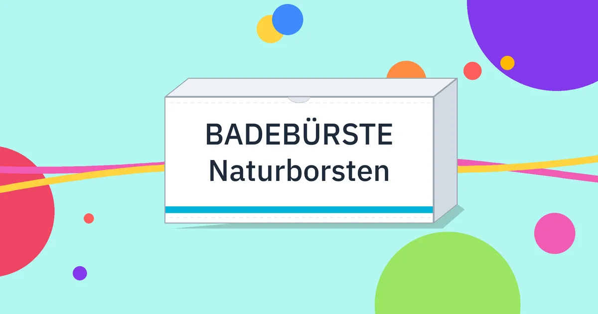 Symbolbild: Packung mit der Aufschrift BADEBÜRSTE Naturborsten (PZN 03017202) – Verfügbarkeit und Bezug in Apotheken in Frankfurt am Main