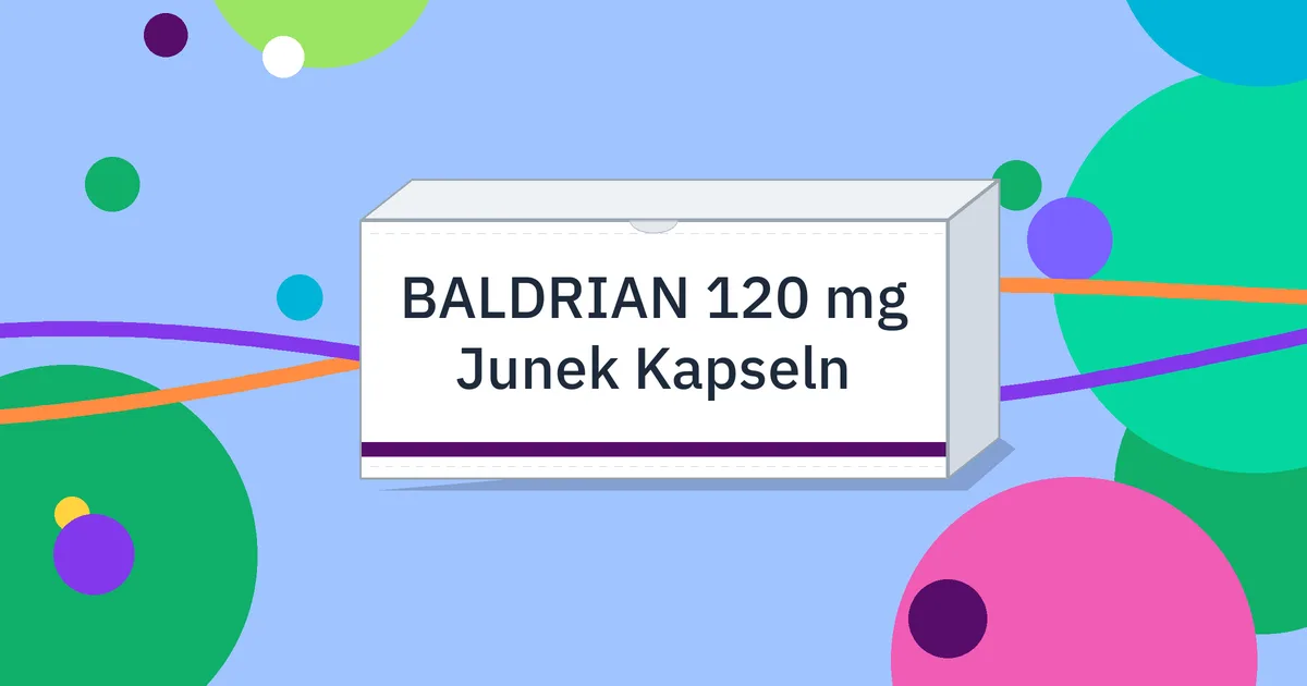 Symbolbild: Packung mit der Aufschrift BALDRIAN 120 mg Junek Kapseln (PZN 10336698) – Verfügbarkeit und Bezug in Apotheken in Frankfurt am Main