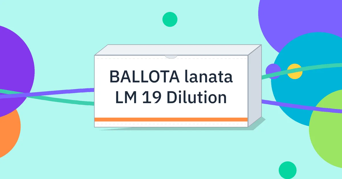Symbolbild: Packung mit der Aufschrift BALLOTA lanata LM 19 Dilution (PZN 13374127) – Verfügbarkeit und Bezug in Apotheken in Frankfurt am Main