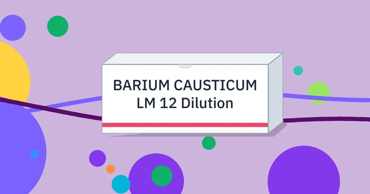 Symbolbild: Packung mit der Aufschrift BARIUM CAUSTICUM LM 12 Dilution (PZN 13376586) – Verfügbarkeit und Bezug in Apotheken in Frankfurt am Main