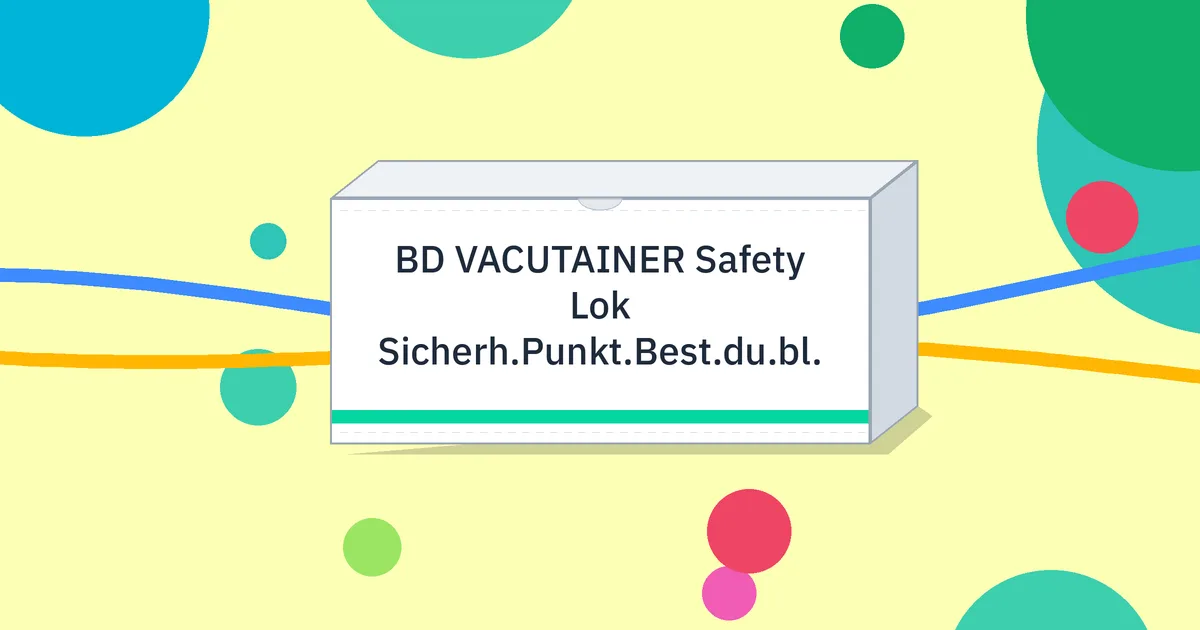 Symbolbild: Packung mit der Aufschrift BD VACUTAINER Safety Lok Sicherh.Punkt.Best.du.bl. (PZN 01111368) – Verfügbarkeit und Bezug in Apotheken in Frankfurt am Main