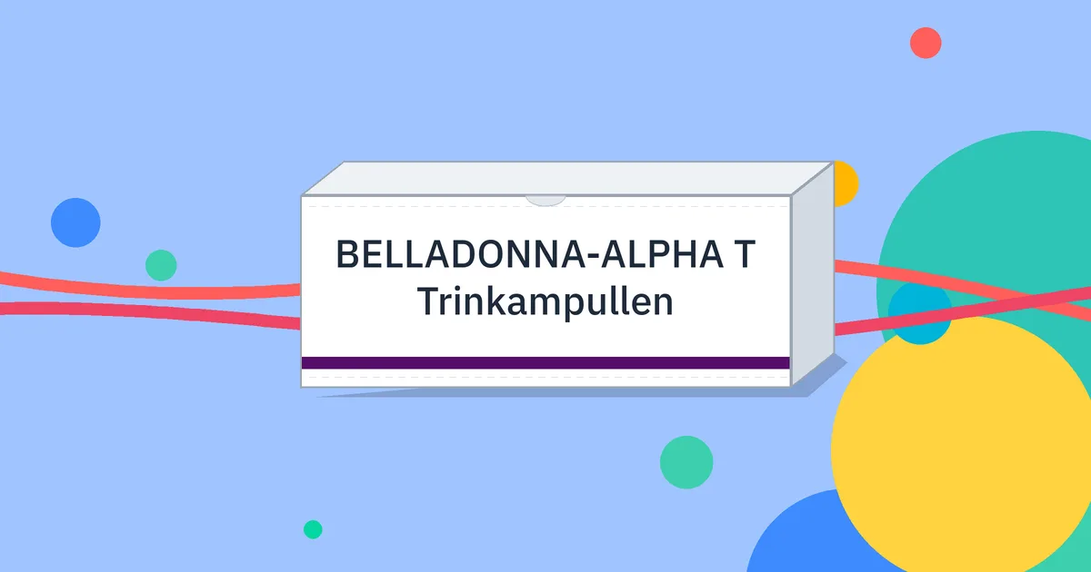 Symbolbild: Packung mit der Aufschrift BELLADONNA-ALPHA T Trinkampullen (PZN 10223155) – Verfügbarkeit und Bezug in Apotheken in Frankfurt am Main