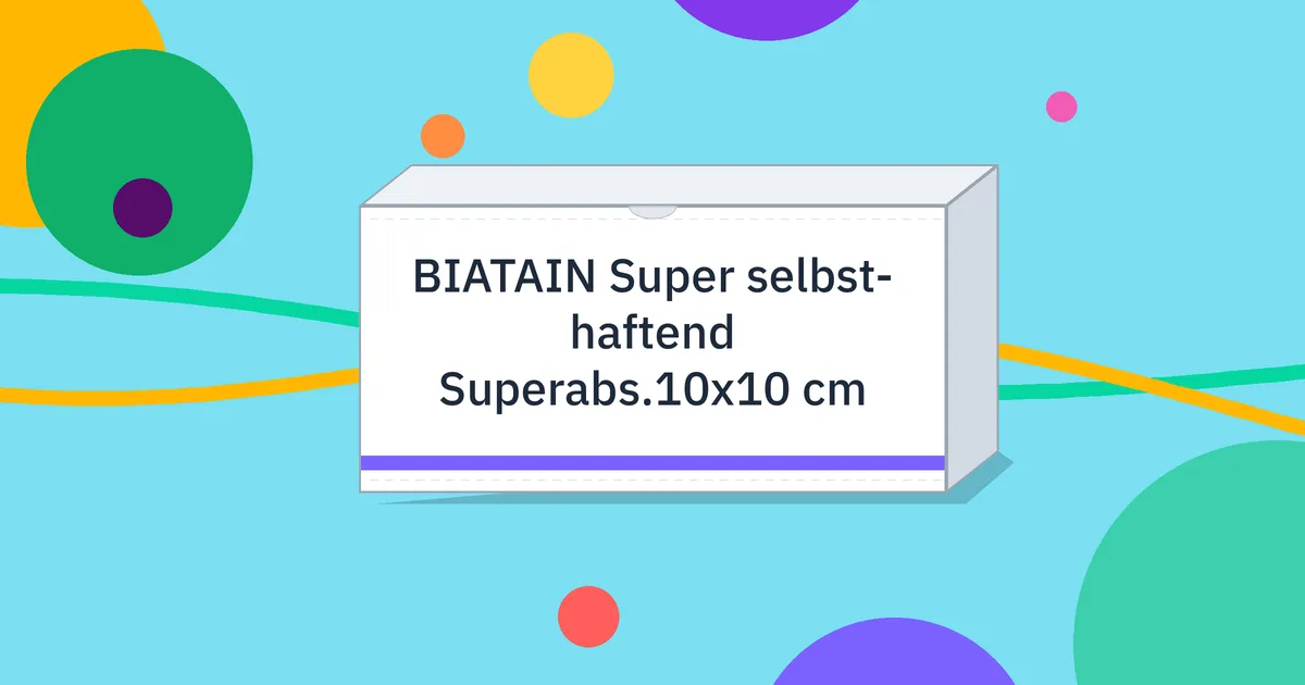 Symbolbild: Packung mit der Aufschrift BIATAIN Super selbst-haftend Superabs.10x10 cm (PZN 15615150) – Verfügbarkeit und Bezug in Apotheken in Frankfurt am Main