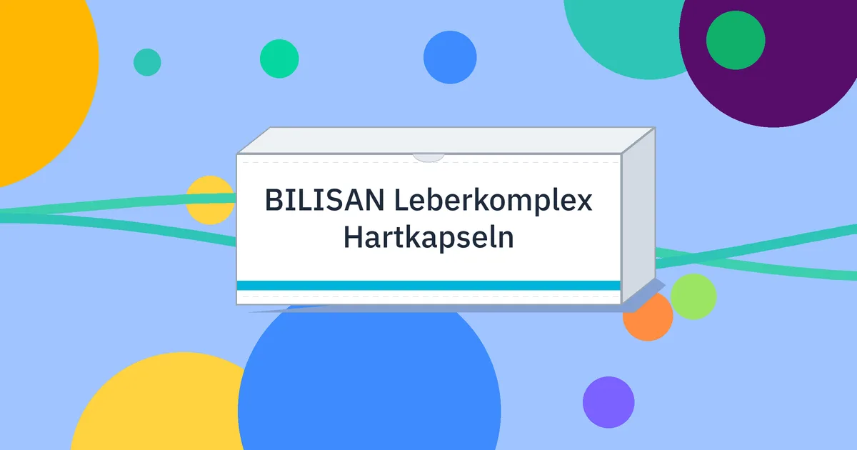 Symbolbild: Packung mit der Aufschrift BILISAN Leberkomplex Hartkapseln (PZN 19911721) – Verfügbarkeit und Bezug in Apotheken in Frankfurt am Main