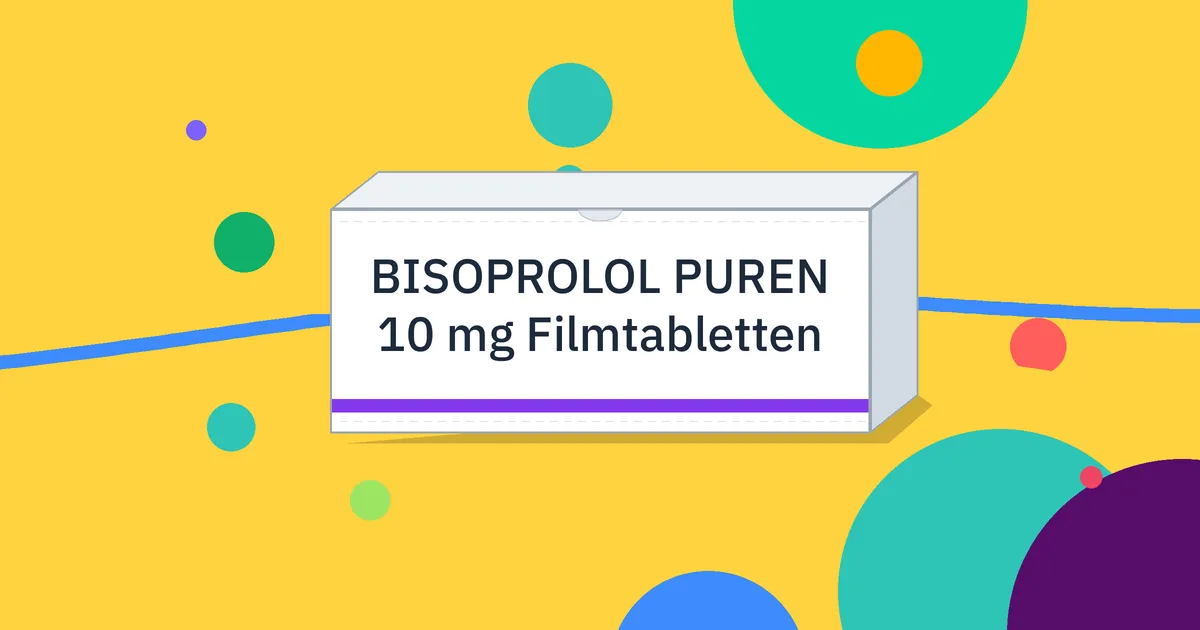 Symbolbild: Packung mit der Aufschrift BISOPROLOL PUREN 10 mg Filmtabletten (PZN 14043237) – Verfügbarkeit und Bezug in Apotheken in Frankfurt am Main