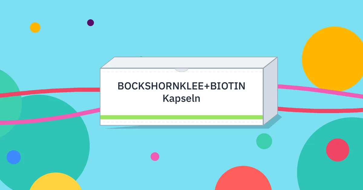 Symbolbild: Packung mit der Aufschrift BOCKSHORNKLEE+BIOTIN Kapseln (PZN 03826870) – Verfügbarkeit und Bezug in Apotheken in Frankfurt am Main